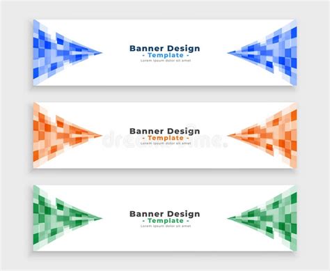 Stylish Set Of Web Banner Template For Corporate Website Stock Vector Illustration Of