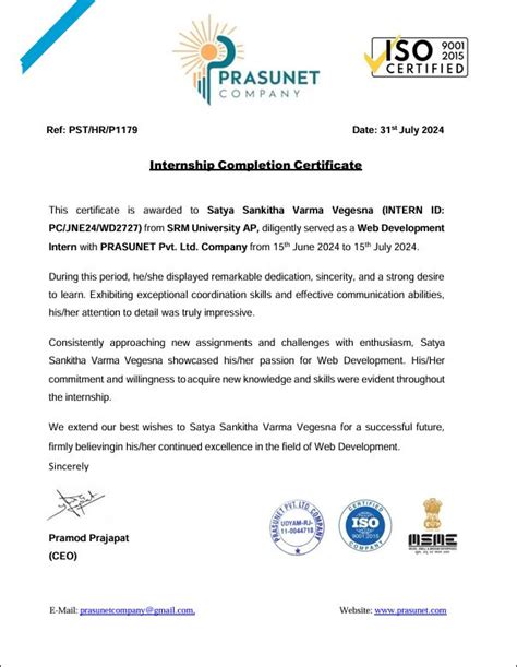 Sankitha Varma On Linkedin Prasunet Webdevelopment Internship