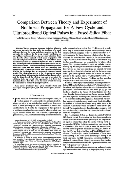 Pdf Comparison Between Theory And Experiment Of Nonlinear Propagation