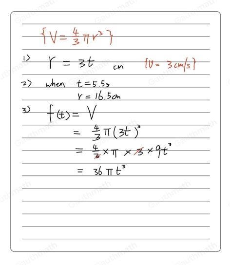 solved define a function f that determines the volume of a sphere in