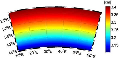 8 Geographical Distribution Of The Propagated Geoid Errors From The
