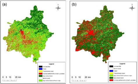 Lulc Map Supervised Classification Of Bathinda For A 2000 And B