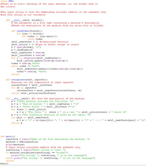 In Python This Is The DFA Class Given To Us That We Chegg