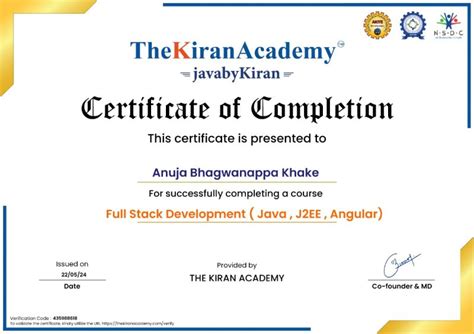 anuja khake on linkedin fullstackdevelopment java thekiranacademy