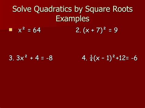 Solving Quadratic Equations[1] Ppt