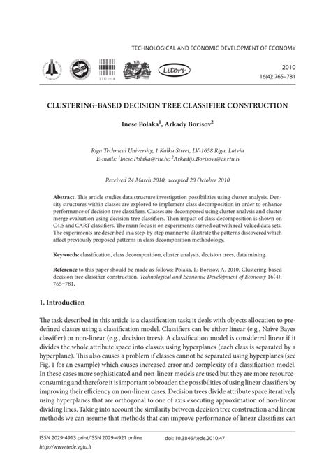 pdf clustering‐based decision tree classifier construction