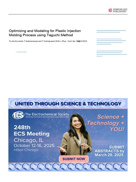 Optimizing And Modeling For Plastic Injection Pdf Analysis Of Variance