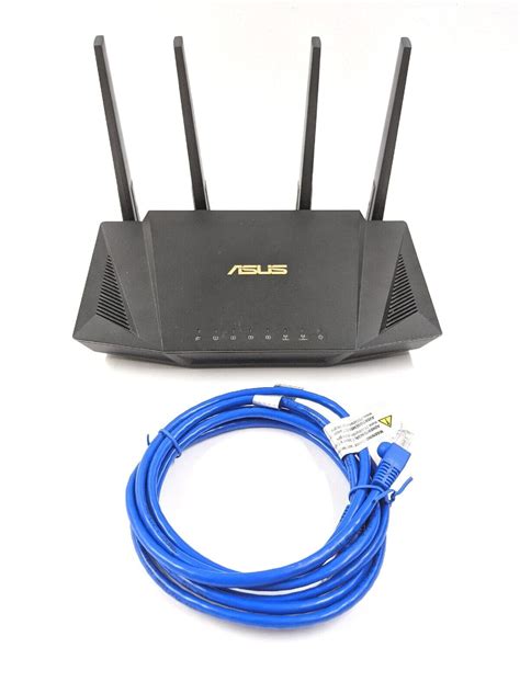 Used Asus RT AX U AX Dual Band Wi Fi Router No Charger Black UBB Threads