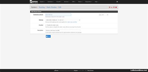 Pfsense 02 05 System Routing Static Routes La Maison Bleue