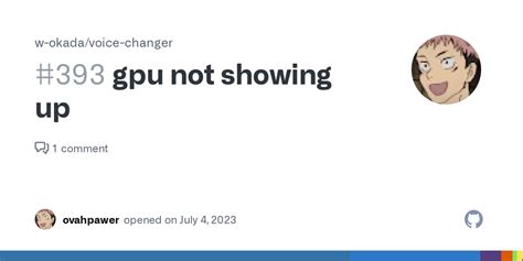 Gpu Not Showing Up Issue W Okada Voice Changer GitHub