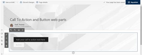 Button And Call To Action Web Parts On Sharepoint Online Pages One