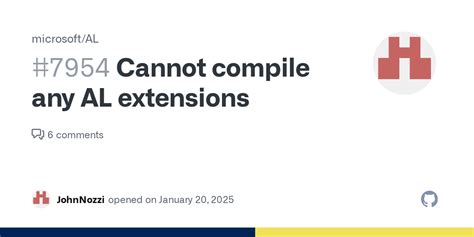 Cannot Compile Any Al Extensions · Issue 7954 · Microsoft Al · Github