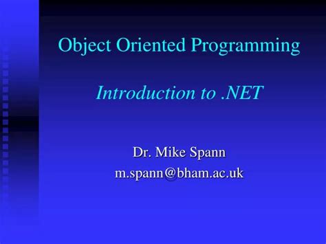 Ppt Object Oriented Programming Introduction To Net Powerpoint Presentation Id