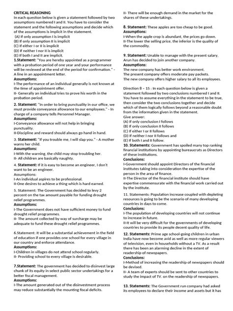 Critical Reasoning Pdf