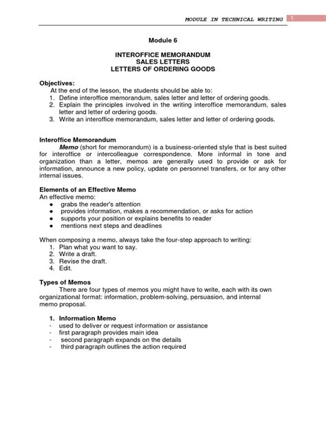 module 6 pdf memorandum sales