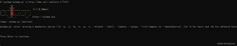 sqlmap出现missing a mandatory option的解决方法 sqlmap py error missing a mandatory option d CSDN博客