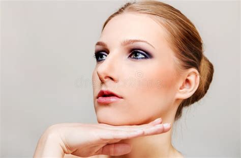 Blonde Topless At A Hearth Stock Image Image Of Pretty