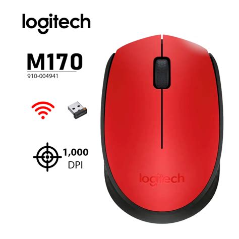 Mouse Logitech M170 Red Wireless System9sac