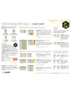 Data Tidying With Tidyr CHEAT SHEET Data Tidying With Tidyr Cheat Sheet Pdf PDF4PRO