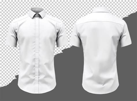 Conjunto De Diseños De Camisas Blancas De Manga Corta Con Vistas