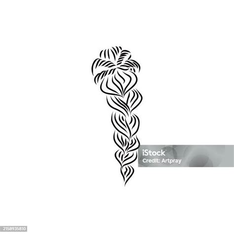 긴 땋은 두꺼운 머리 여성 뒷모습 개요 로고 디자인 일러스트 기호 및 기호 패션 뷰티 살롱 스파 땋은 머리에 대한 스톡 벡터 아트 및 기타 이미지 Istock