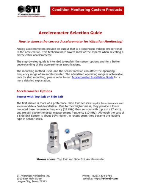 Cmcp Accelerometer Selection Guide Download Free Pdf Accelerometer Bandwidth Signal