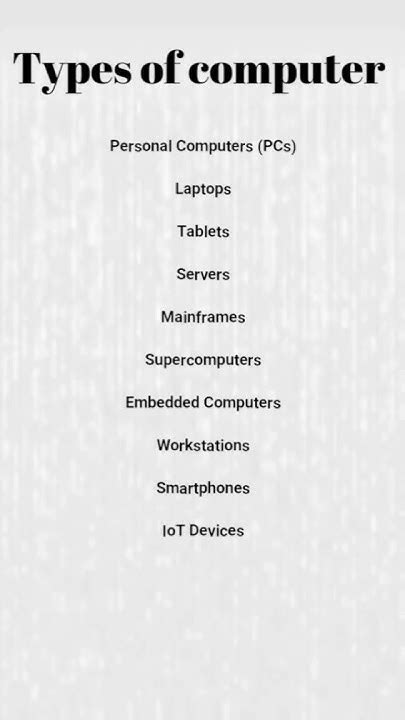 Types Of Computer Typesofcomputer Informationtechnology Youtube