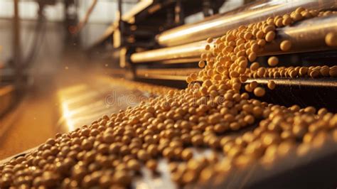 Soybeans Being Processed Into Soy Milk At A Factory During Daylight Stock Image Image Of