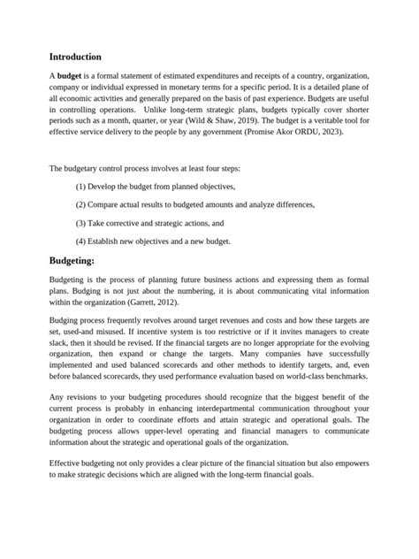 final budget assignment pdf expense budget