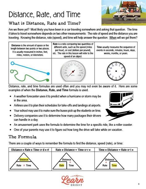 4 8 Rate Time Distance Problems Objective To Solve Some Word Worksheets Library