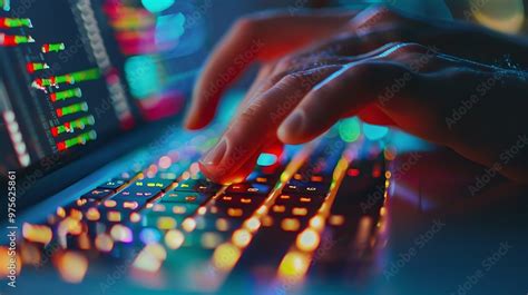A Focused Programmer S Hands Tapping On A Laptop Touchpad While Engaging With Lines Of Code On A