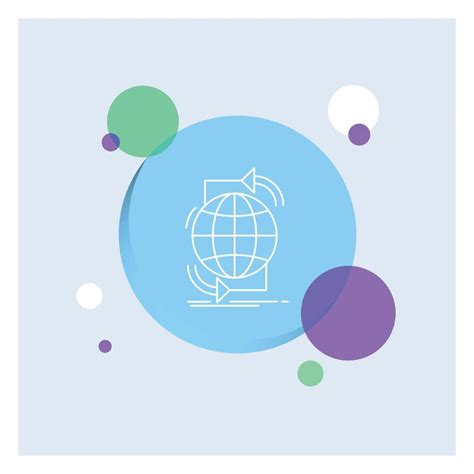 Connectivity Global Internet Network Web White Line Icon Colorful