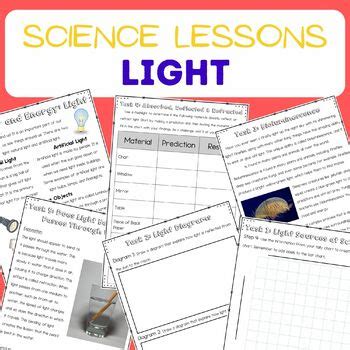 Science Lessons About Light W Reading Passage Science Experiments Tasks More