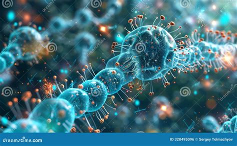 Microscopic View Of Complex Biological Structures Undergoing Cellular Processes In A Lab