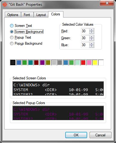 Windows How Do You Set The 16 Terminal Colors For Git Bash Stack