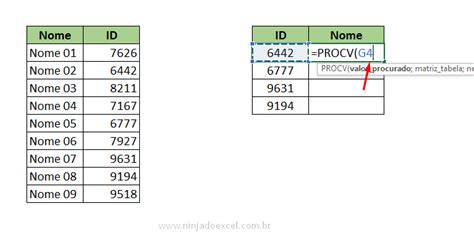 Função PROCV no Excel Aprenda Videoaulas Práticas Ninja do Excel
