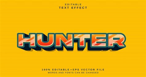 Premium Vector Editable Text Style Effect Hunter Text Style Theme