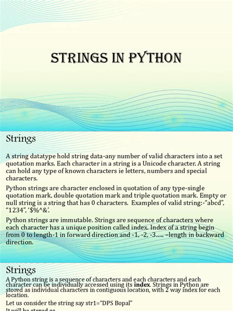 Notes Class 9and10 Python04 String Pdf String Computer Science