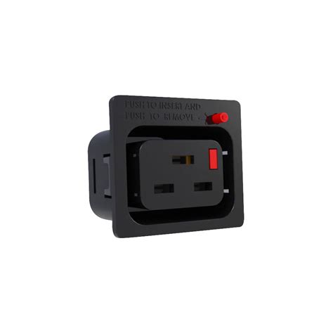 IEC Lock PA BK C IEC Lock Panel Mount Outlet Rapid Electronics