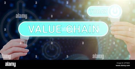 Writing Displaying Text Value Chain Word Written On Set Of Functional Activities Making The