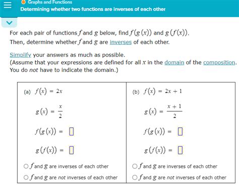 Solved For Each Pair Of Functions F And G Below Find Chegg