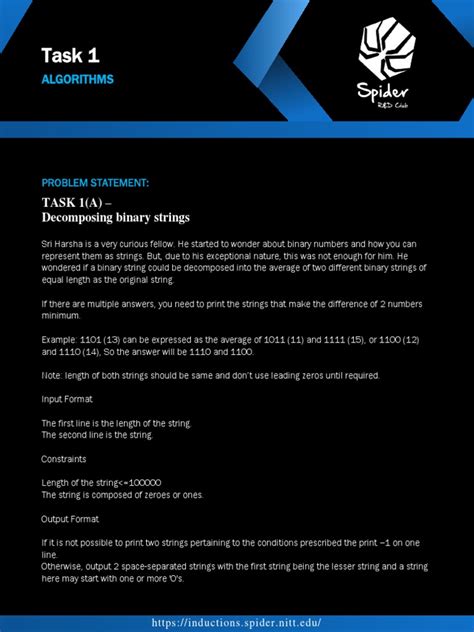 spider algos task 1 pdf string computer science sequence