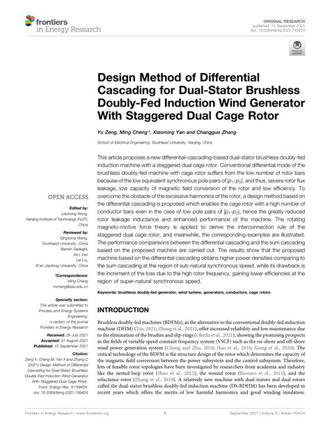Pdf Design Method Of Differential Cascading For Dual Stator Brushless