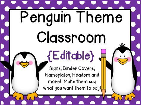Penguin Theme Classroom Editable Penguin Classroom Theme