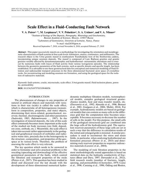 PDF Scale Effect In A Fluid Conducting Fault Network