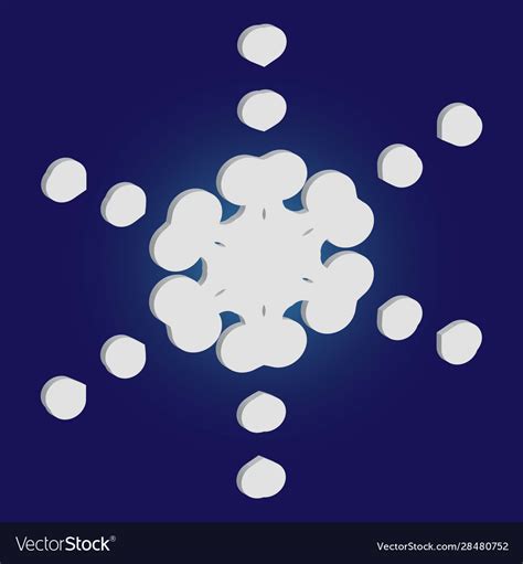Simple Snowflake With Shadow On Blue Background Vector Image Simple Snowflake With Shadow On Blue Background Vector Image