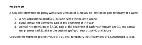 Life Contingencies Problem R Actuary