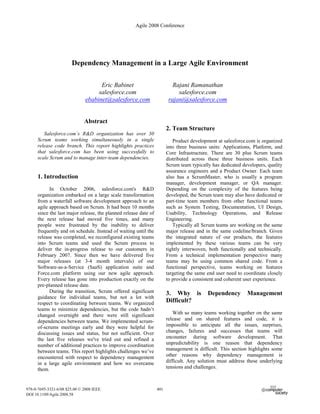 Dependency Management In A Large Agile Environment PDF Operating Systems Computer Software
