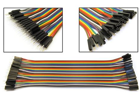 Cable 40 X 1 Pin Male To 1 Pin Female 20cm Modtronix