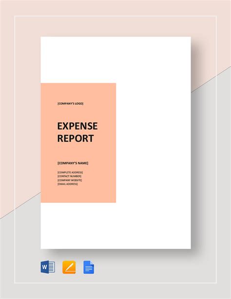 Simple Expense Report Template Google Docs Word Apple Pages
